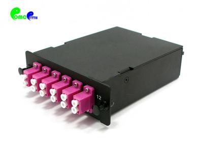 China Rack Mount 1 x MTP Male - 6 x LC Duplex 12F OM4 Type A MPO MTP Cassette High Density With Guaranteed Performance for sale