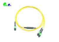 China 2 Meter Standard Loss Senko 24F MPO (F) to 2 X 12F MPO(F) Trunk Cable SM 9/125um LSZH Yellow Conversion Cables for sale