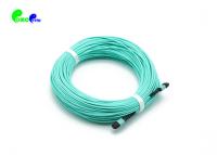 China 12F Female To Male MM OM3 3.0 LSZH Aqua MPO Trunk Cable 70N for sale