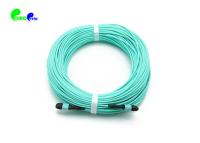 China 12F Female To Male MM OM3 3.0 LSZH Aqua MPO Trunk Cable 70N for sale