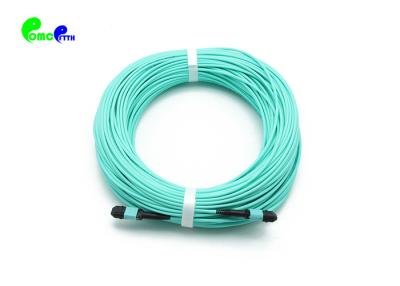 China 12F Female To Male MM OM3 3.0 LSZH Aqua MPO Trunk Cable 70N for sale
