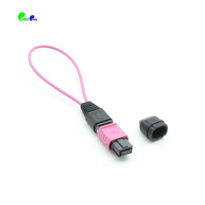 China 12 Fibers MTP Fiber Optic Patch Cables Multimode Fiber MPO Loopback Cable for sale