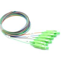 China Singlemode Fiber Optic Splitter SC APC Blockless Fiber PLC Splitter 1x6 for sale