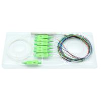 China Singlemode Fiber Optic Splitter SC APC Blockless Fiber PLC Splitter 1x6 for sale