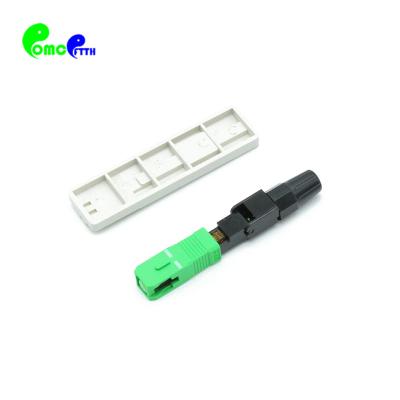 China FTTH Products SC APC fast connector available for 2x3mm or 2x5mm FTTH Drop cable and 0.9-3.0mm cable in FTTH project for sale