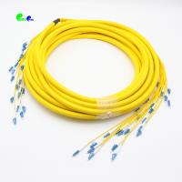 China 24 Core Single Mode Fanout Fiber Optic Patch Cord LC UPC Pre Terminated Cable for sale