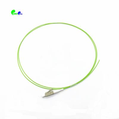 China Lemon Green FTTH PVC LSZH LC Fiber Optic Patch Cord OM5 Fiber Pigtail for sale