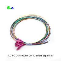 China LC Fiber Optic Cable Pigtail With 0.9mm 12 Colors Mini Breakout Cable for sale