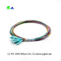 China LC Fiber Optic Cable Pigtail With 0.9mm 12 Colors Mini Breakout Cable for sale