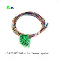 China LC Fiber Optic Cable Pigtail With 0.9mm 12 Colors Mini Breakout Cable for sale