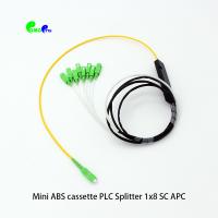 China High Quality 1x 8 Fiber PLC Splitter With SC / LC / FC connector and G657A1 Fiber fanout 0.9mm 2.0mm With OEM service for sale