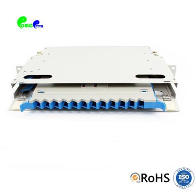 China 12F 24F Odf Fiber Optic Patch Panel Splicing Rack Mount Distribution Frame for sale