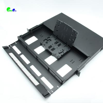 China FHD 1U Rack Mount Odf Fiber Optic Patch Panel Unloaded Sliding Drawer for sale