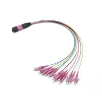 China Multimode Senko MPO Trunk Cable OM4 12F MPO Male to LC Fanout 0.9mm Cable for sale