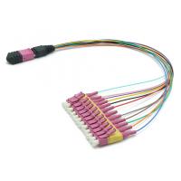 China Multimode Senko MPO Trunk Cable OM4 12F MPO Male to LC Fanout 0.9mm Cable for sale