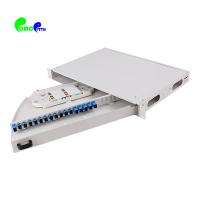China 19' 1RU 12 24 Port ODF Patch Panel Fiber Teiminal Box CRS Rack Mount for sale