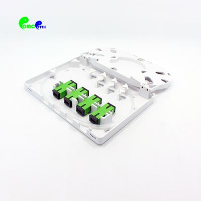 China IP45 4 Port FTTH Products Face Plate Fiber Indoor Wall Outlet Box for sale