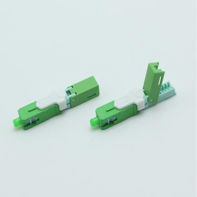 China SC Ceramic Fast Connector Fiber Optic V Groove For FTTH Drop Cable for sale