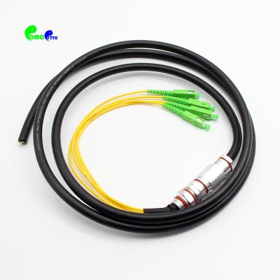China Outdoor 2F 4F Fiber Optic Patch Cables SC Armored Waterproof Pigtail for sale