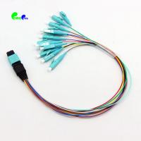 China 12 Core 0.9mm MPO Trunk Cable SM MM 30CM Fanout Assembly for sale