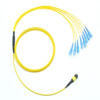 China Super Low Insertion Loss MTP Trunk Cable 8 Cores Trunk Cable Yellow Color for sale