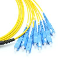 China Super Low Insertion Loss MTP Trunk Cable 8 Cores Trunk Cable Yellow Color for sale