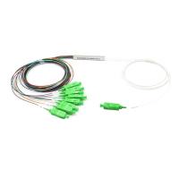 China Fiber Optic PLC Splitter 1x8 Blockless With SC APC 9 / 125μM Connector for sale
