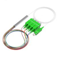 China Fiber Optic PLC Splitter 1x8 Blockless With SC APC 9 / 125μM Connector for sale