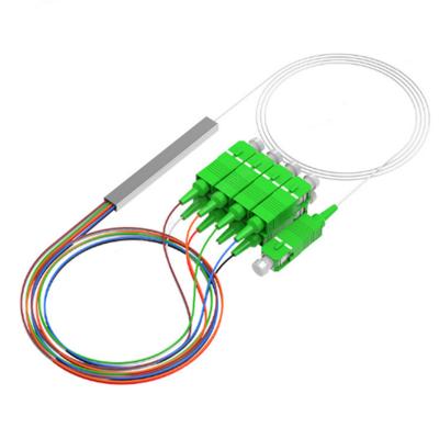China Fiber Optic PLC Splitter 1x8 Blockless With SC APC 9 / 125μM Connector for sale