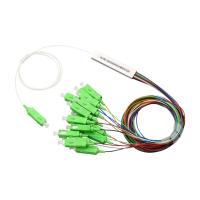 China Fiber Optic PLC Splitter 1x8 Blockless With SC APC 9 / 125μM Connector for sale