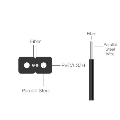 China FTTHIndoor Drop Cable Butterfly Shaped 2F G652D G657A LSZH for sale