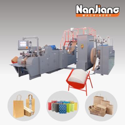 China WFD-120 70-150Bags/Min Roll Fed Food Paper Bag Making Machine Twisted Handle Fully Automatic for sale
