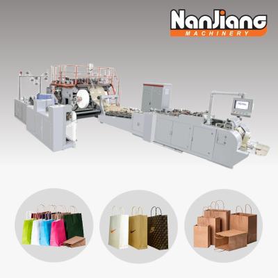 China 70-130Bags/Min Roll Fed Paper Bag With Handle Machine 33kw Flat Handle for sale