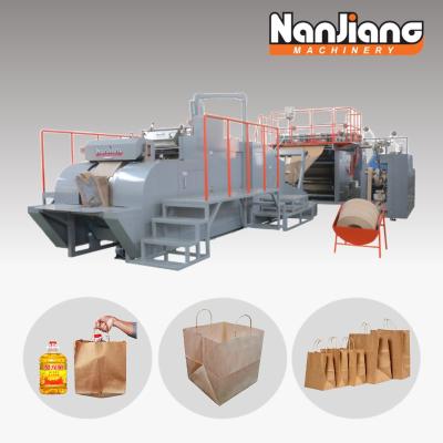 China Fully Automatic Roll Fed Automatic Paper Bag Making Machine With Twisted Handles 50-110Bags/Min for sale