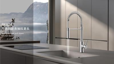 China High Pressure Kitchen Faucet With 20 Inches Hose Length And Single Handle Pull Down Sprayer 0.05-1.2Mpa Water Pressure for sale