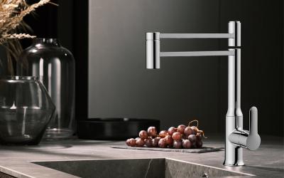 China Kitchen Faucet Extend Water Outlet Pipe And Fold It At Multiple Angles For Cold And Hot Water for sale