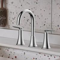 China Convenient And Easy To Clean Bathroom Faucet With Double Handle Control For Precise Water Temperature Adjustment for sale
