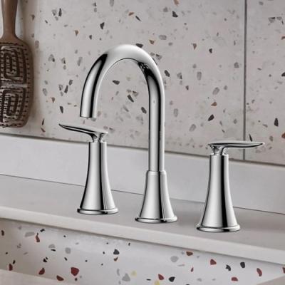 China Convenient And Easy To Clean Bathroom Faucet With Double Handle Control For Precise Water Temperature Adjustment for sale