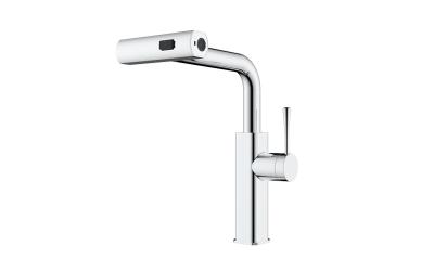China Brass Pull Out Kitchen Faucet  With Flexible Water Flow And Temperature Adjustment for sale