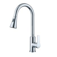 China Simple And Elegant Commercial Pull Out Tap Faucet With Downward Water Outlet for sale