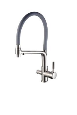 China Water Outlet Brass Pull Out Kitchen Tap Single Hole With Stable Usage Experience for sale