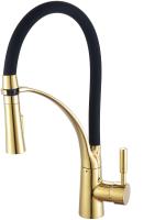 China Single Hole Zinc And Brass Black Pull Out Kitchen Tap For Long Lasting Performance for sale
