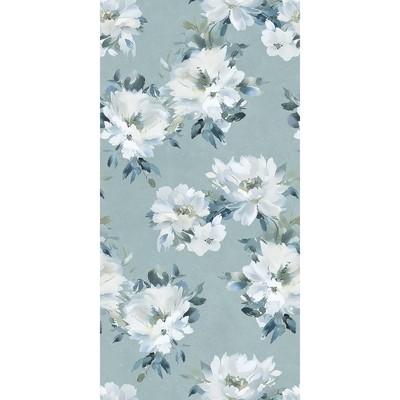 China High Hardness And Wear Resistance Decorative Ceramic Tile In Light Grayish Blue With Exquisite Floral Pattern for sale