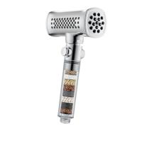 China Sleek And Modern Handheld Shower Head With Transparent Handle Luxurious Shower for sale