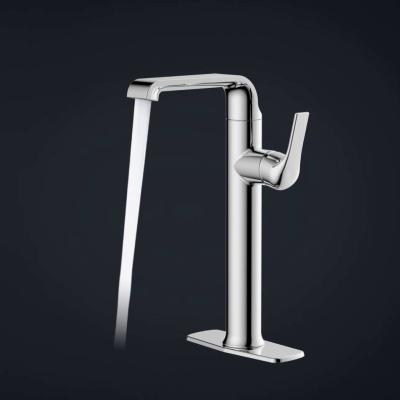 China Simple Single Hole Single Handle Water Mixer Tap For Wash Basin Chrome Brass Material for sale