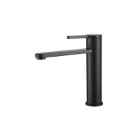 China Stainless Steel Black Bathroom Basin Hot And Cold Taps Single Hole Installation for sale