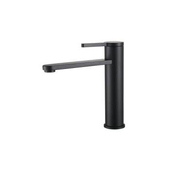 China Stainless Steel Black Bathroom Basin Hot And Cold Taps Single Hole Installation for sale