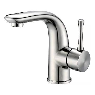 China Silver 304 Stainless Steel Basin Taps Single Hole Single Handle for sale