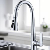 China Shiny Texture Kitchen Pull Down Faucet Stable Water Pressure No Dead Ends Cleaning for sale