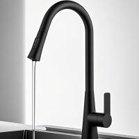 China Deck Mounted Single Hole Kitchen Tap Single Hand Pull Down Kitchen Sink Faucet for sale